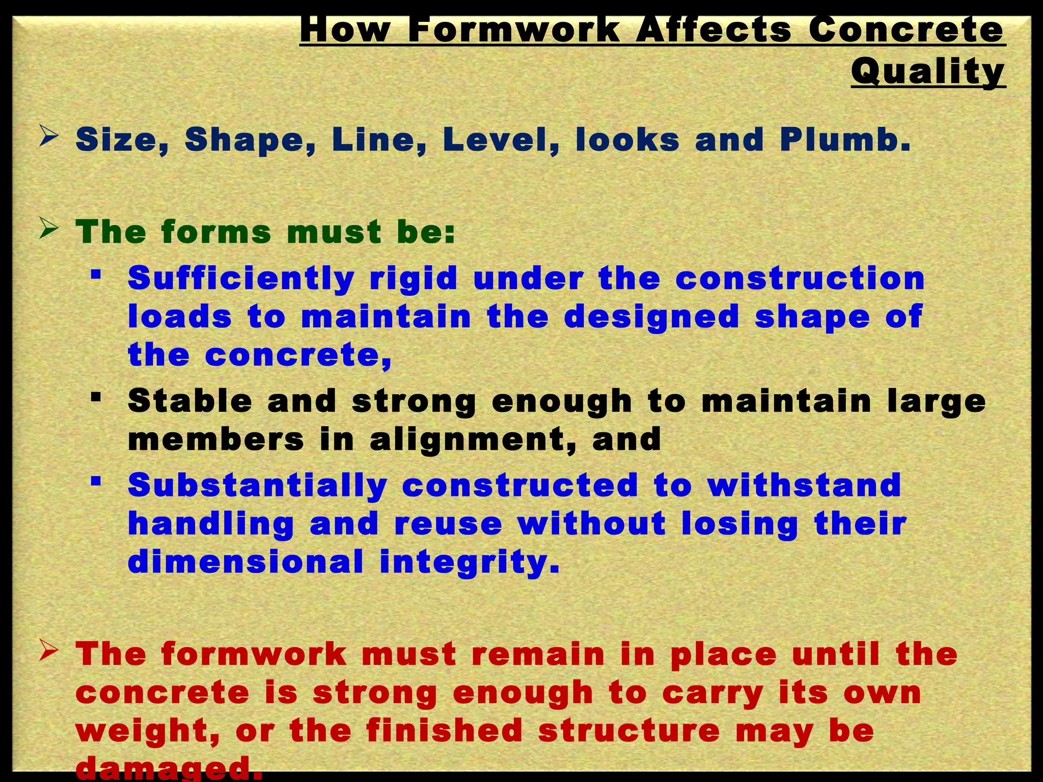Formwork failures and remedial measures | PPT