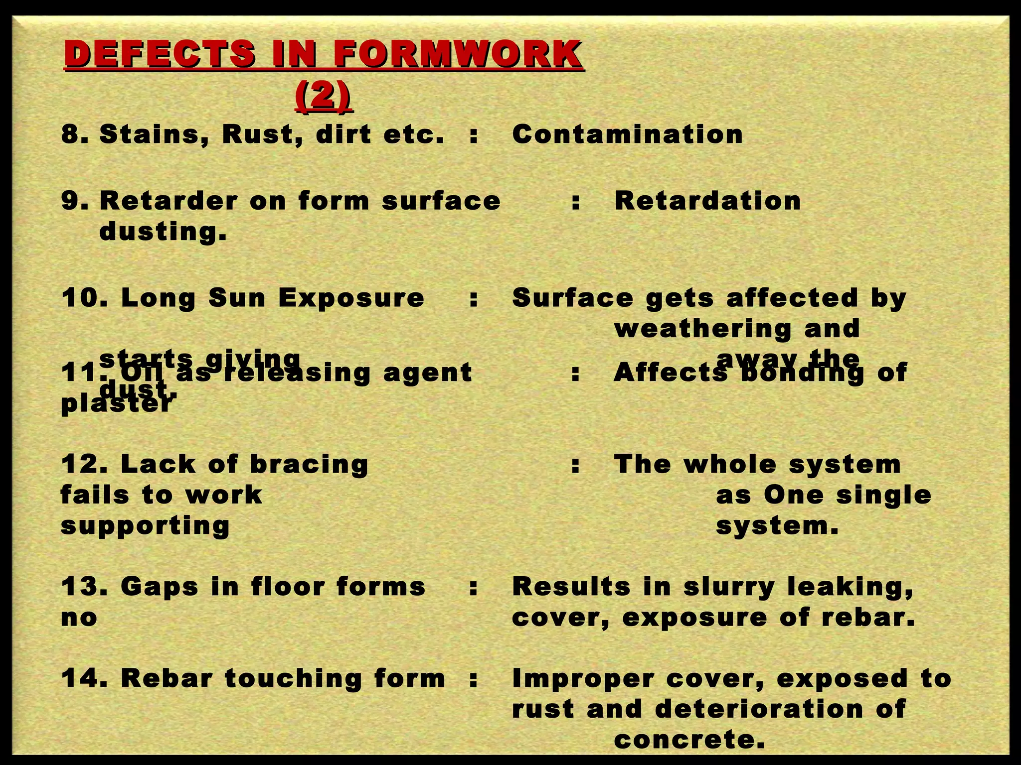 Formwork failures and remedial measures | PPT
