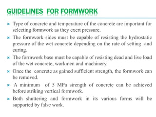 Formwork For Structural Member. Formwork Engineeringpptx | PPT