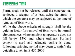 Formwork For Structural Member. Formwork Engineeringpptx | PPT