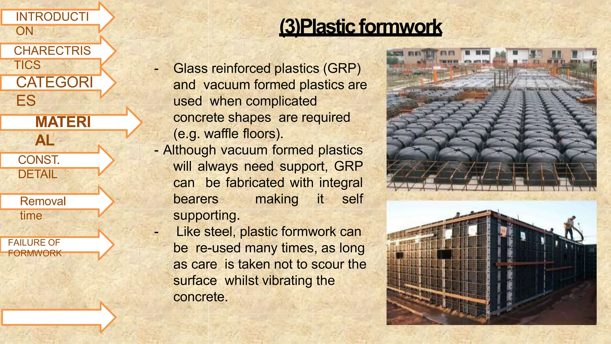 Introduction and types of Form Work in civil engineering | PPTX