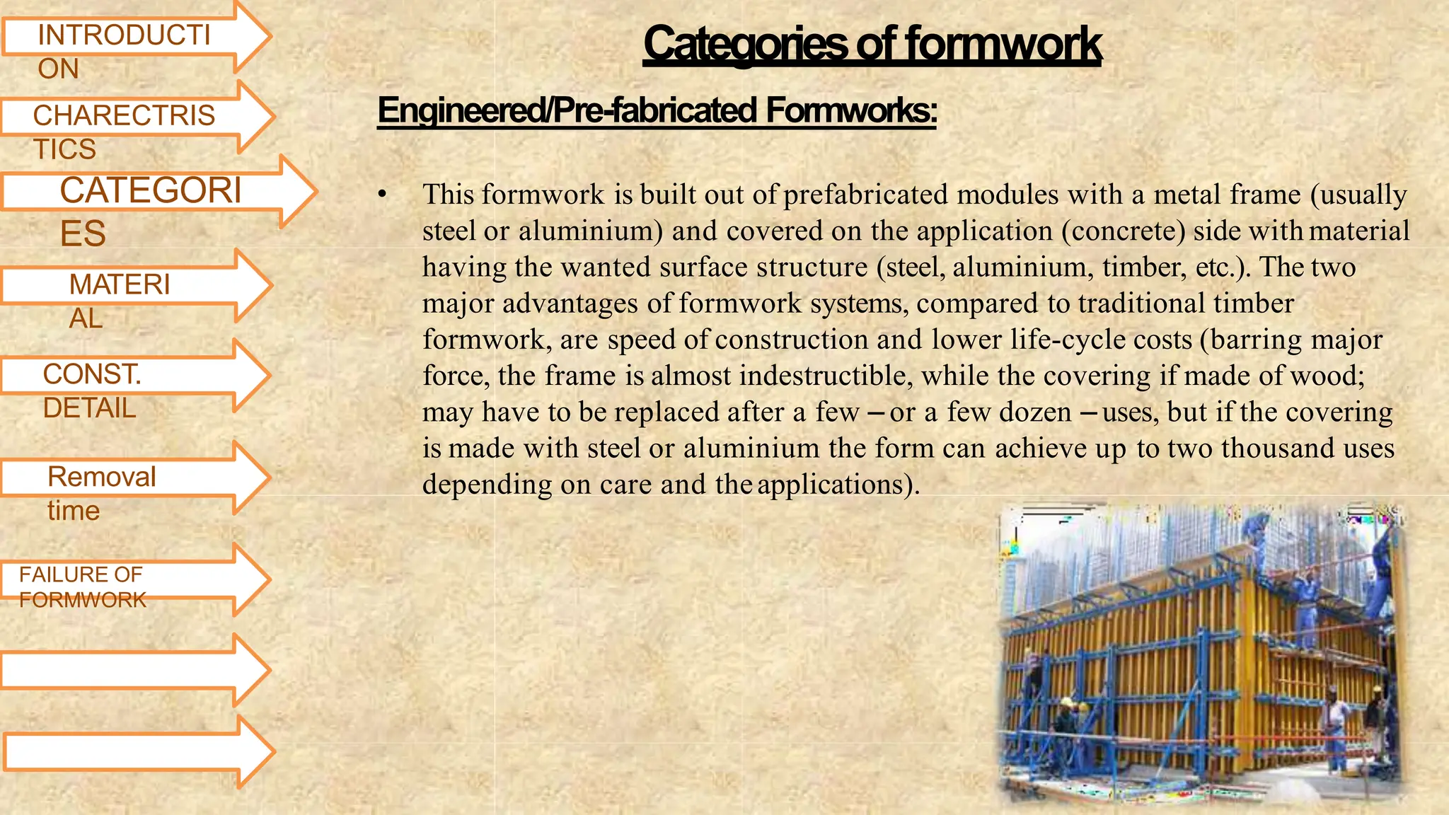 Introduction and types of Form Work in civil engineering | PPTX