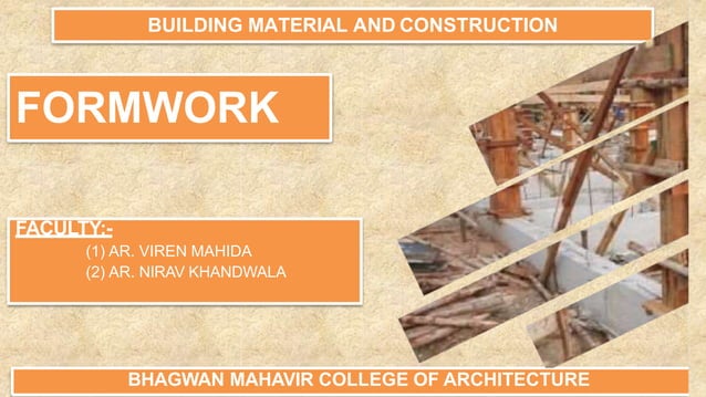 Introduction and types of Form Work in civil engineering | PPTX