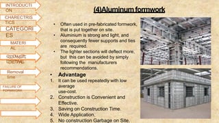 Introduction and types of Form Work in civil engineering | PPTX