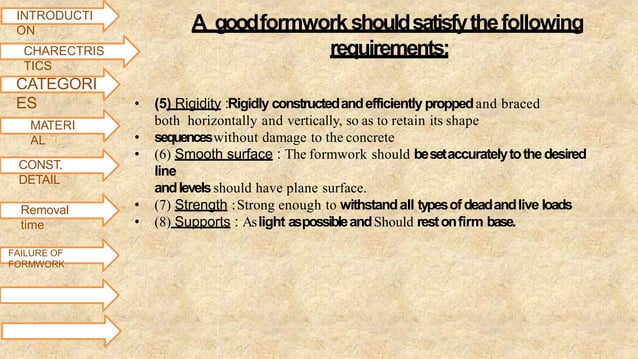 Introduction and types of Form Work in civil engineering | PPTX