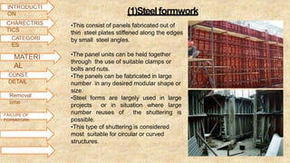 Introduction and types of Form Work in civil engineering | PPTX