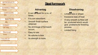 Introduction and types of Form Work in civil engineering | PPTX