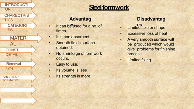 Introduction and types of Form Work in civil engineering | PPTX
