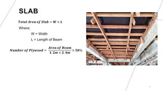 lecture about Formworks and Scaffolding Estimate | PPTX