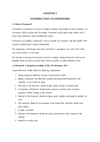 Formwork seminar 2 | DOCX