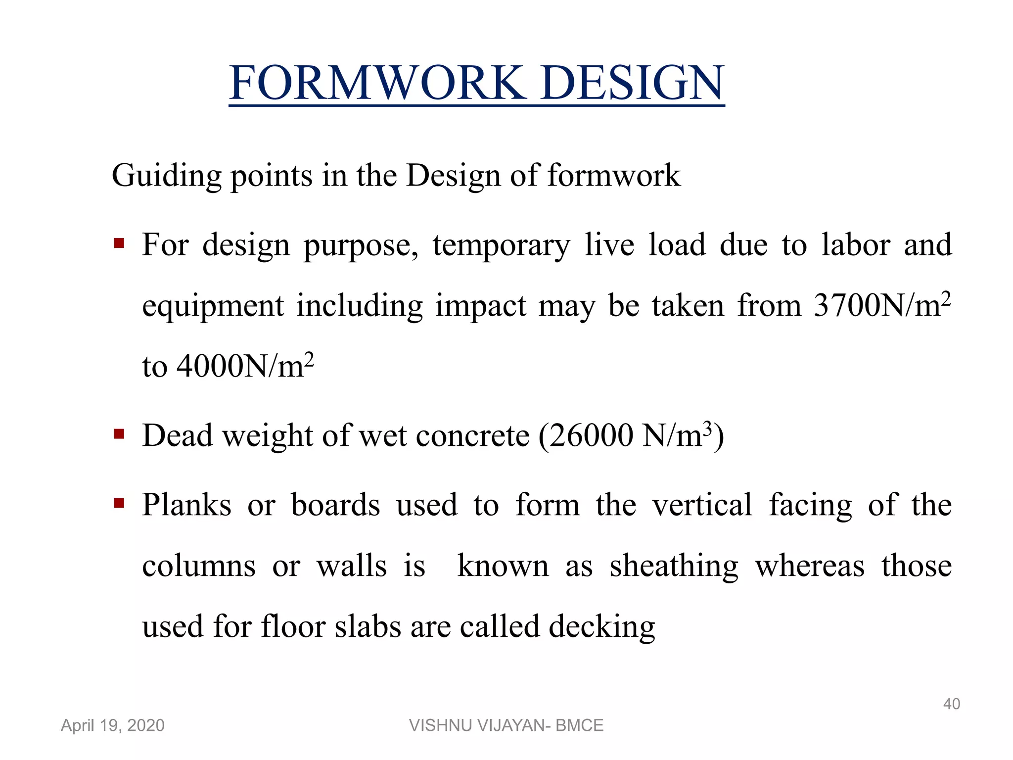 FORM WORK & SLIPFORM | PPT