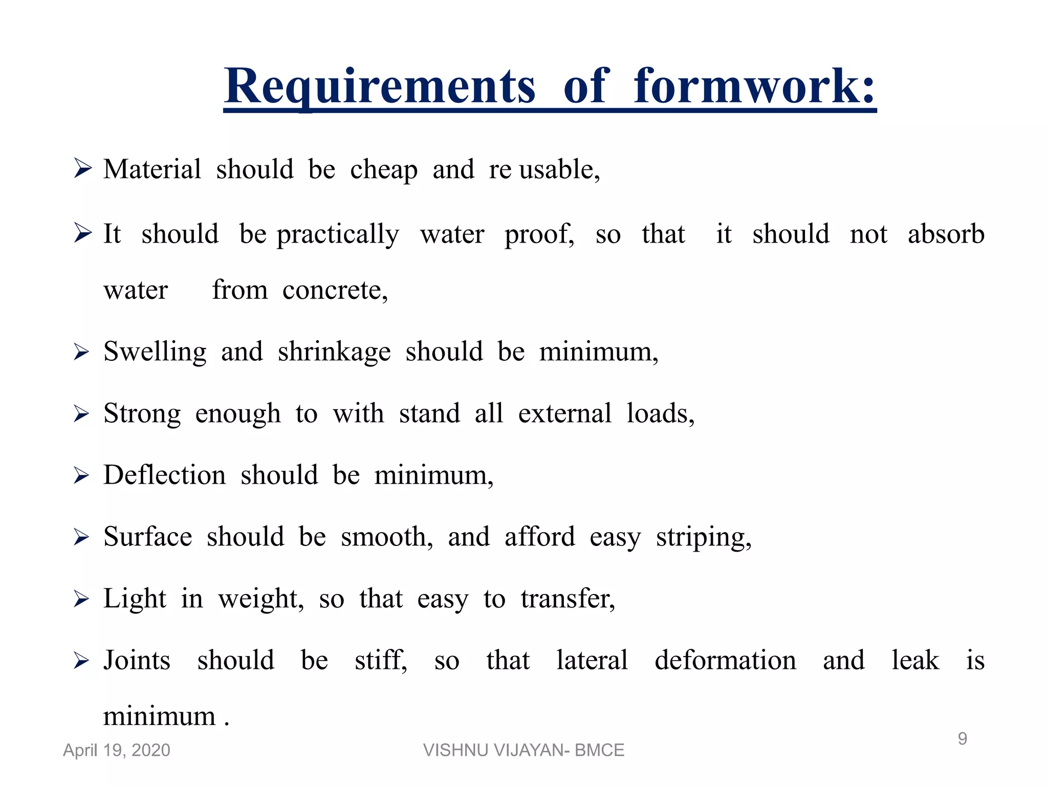FORM WORK & SLIPFORM | PPT