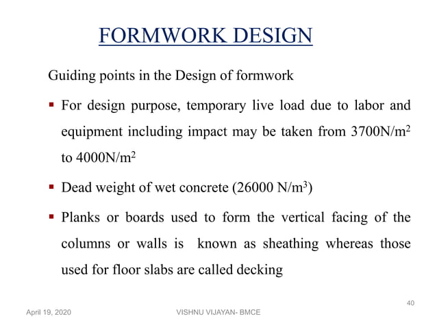 FORM WORK & SLIPFORM | PPT