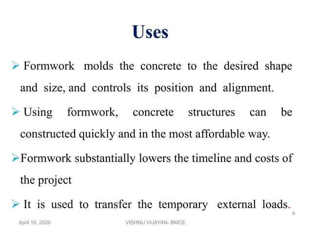 FORM WORK & SLIPFORM | PPT