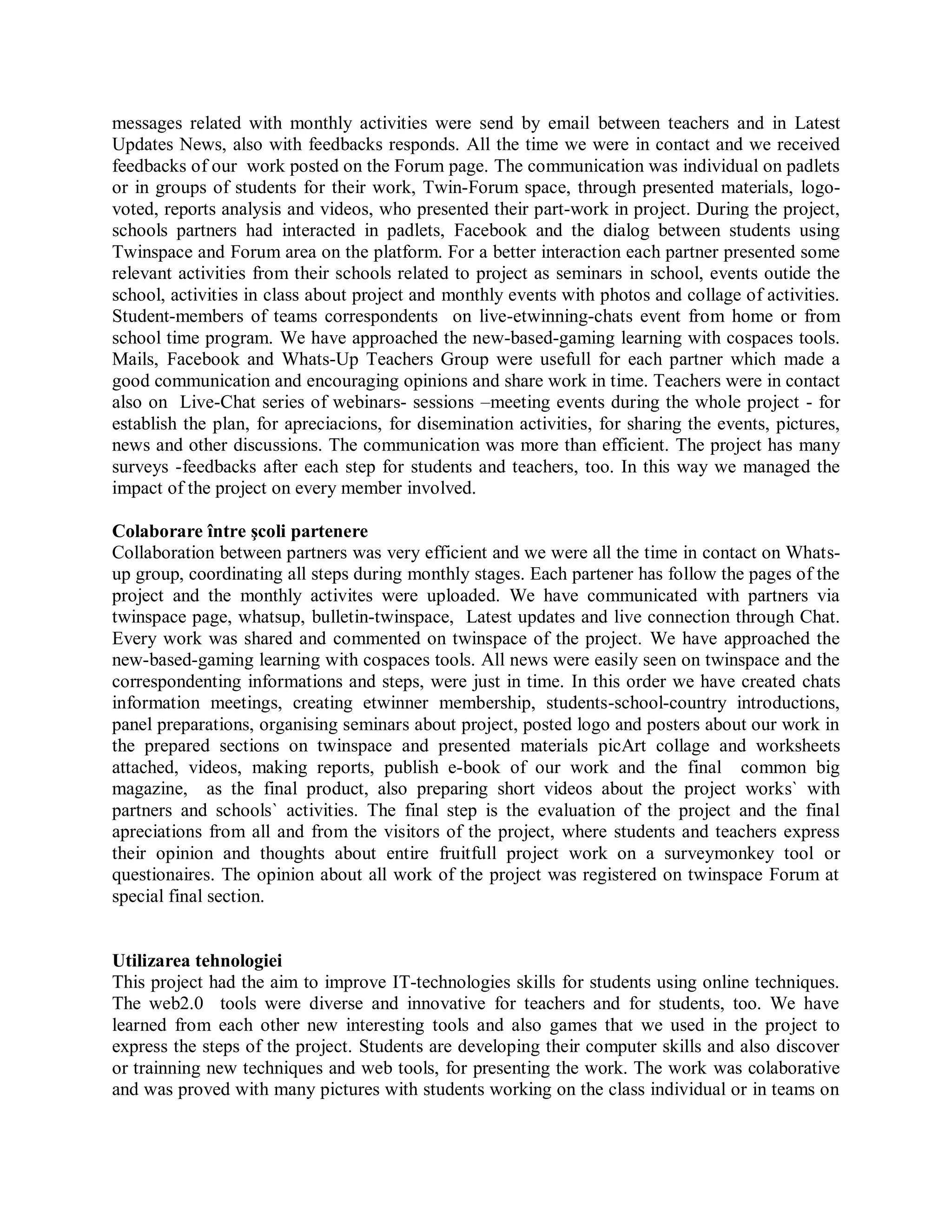 For my health etwinning alina popa | PDF | Web Conferencing | Computer ...