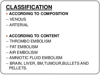 Forensic medicine and embolism | PPT
