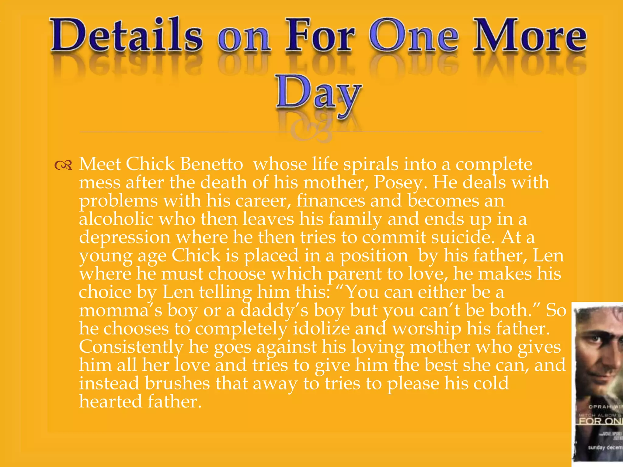For One More Day Presentation | PPTX