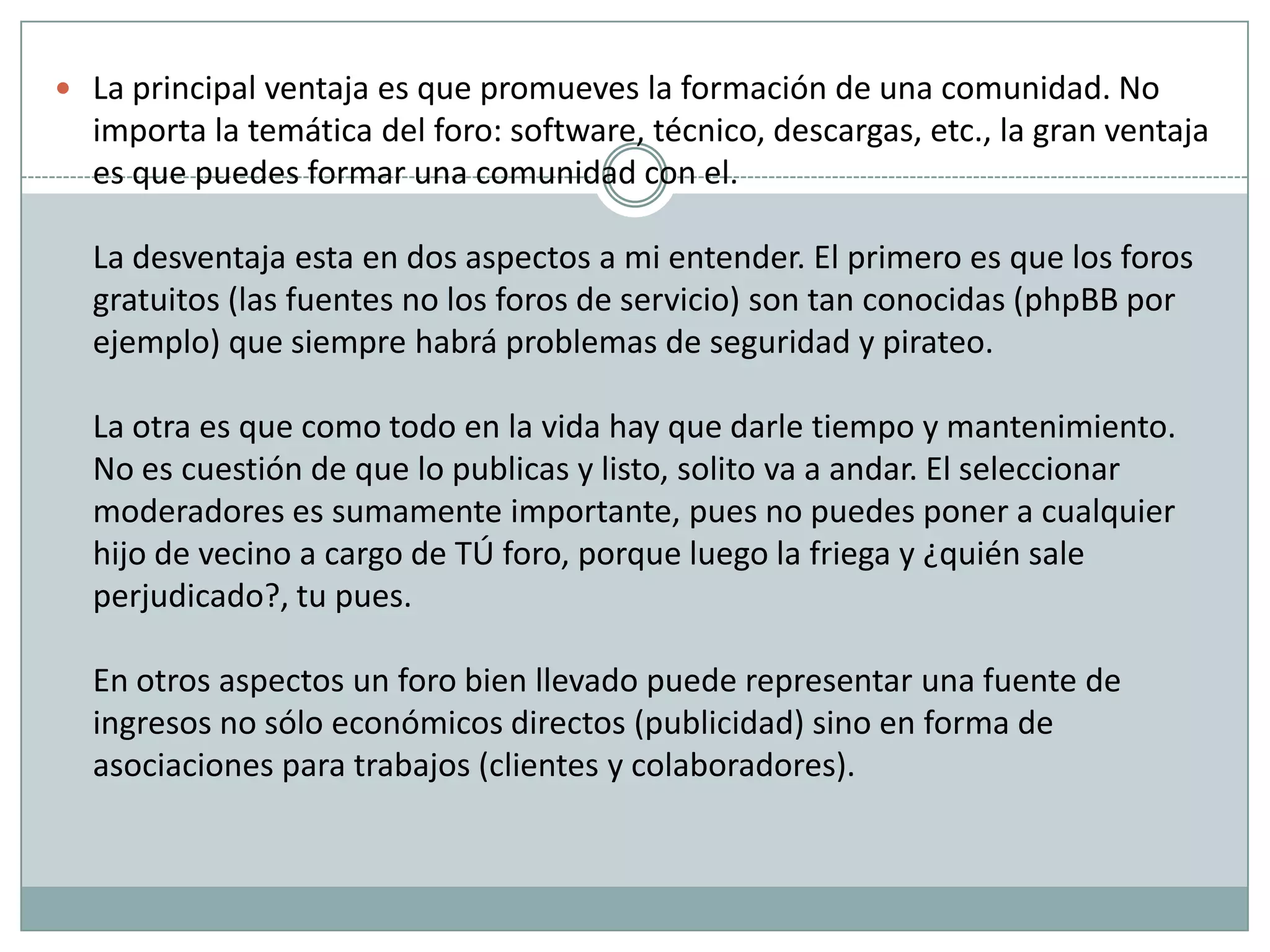 Foros y tipos de foros grado 11 | PPTX | Technology & Computing
