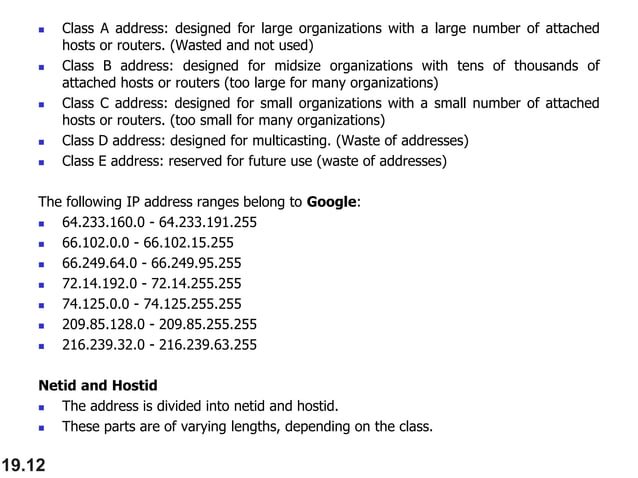 Forouzan-ch19-Network-Layer-Logical-Addressing.ppt | Computer Networking | Computing