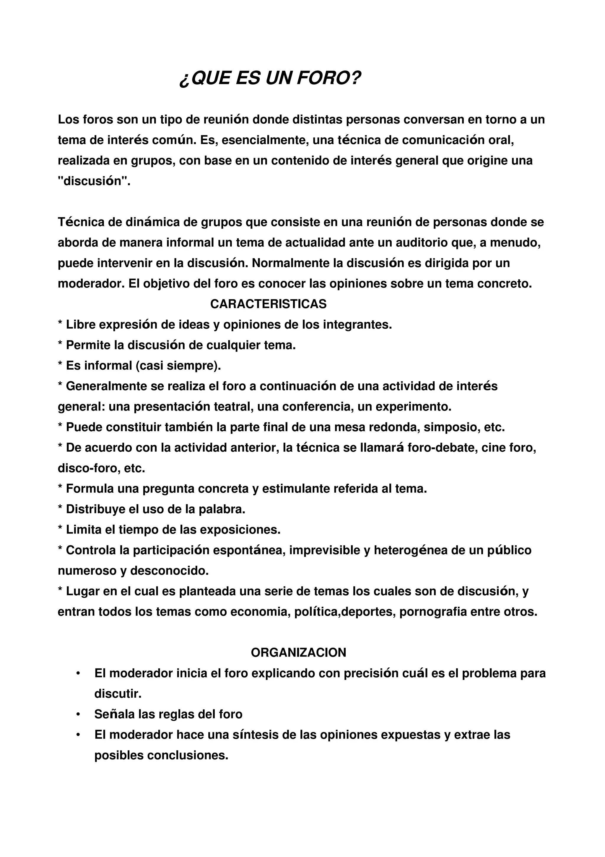 ¿QUE ES UN FORO? | PDF