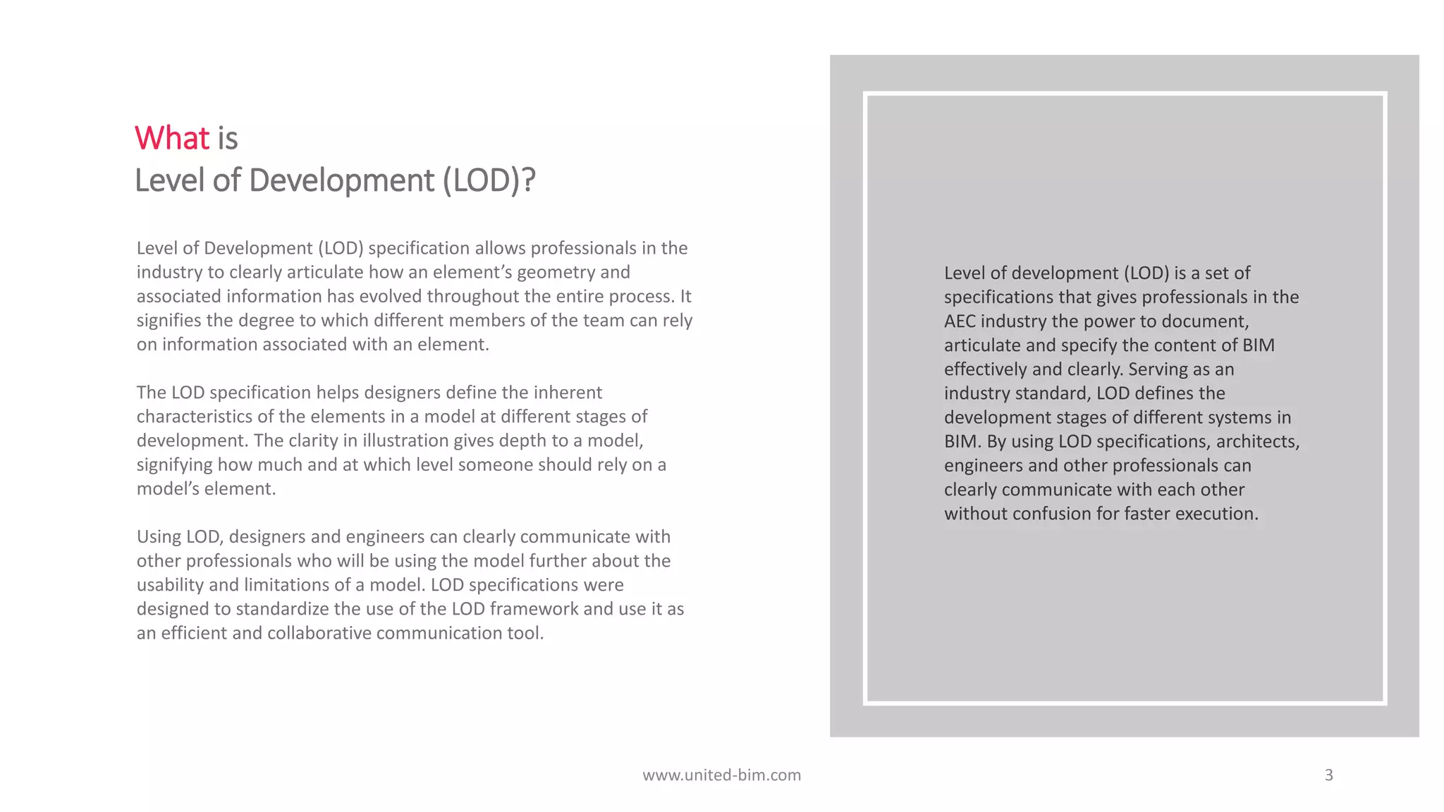 BIM Level of Development Explained | LOD 100 200 300 400 500 | PPTX