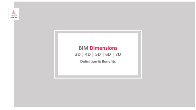 BIM Dimensions Explained- 3D, 4D, 5D, 6D and 7D- Definition and Benefits | PPTX