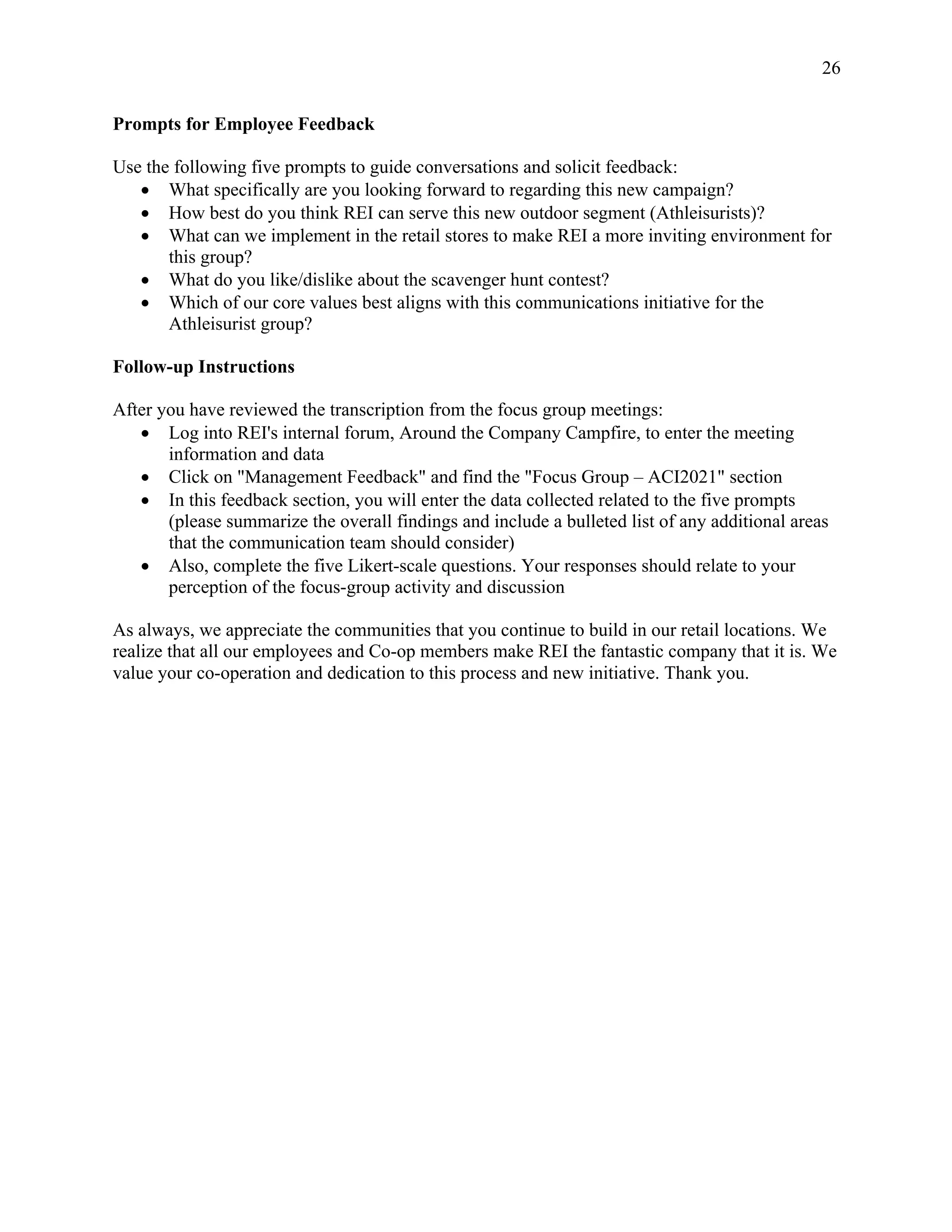 Strategic Writing Final Project - REI Communication Plan | PDF