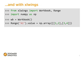 xlwings - For Python Quants Conference (London 2014) | PPT