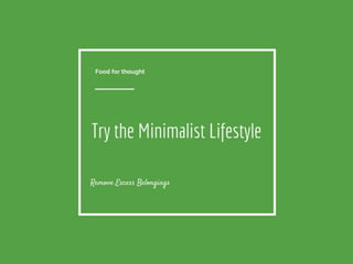 Success and Minimalism | PPTX