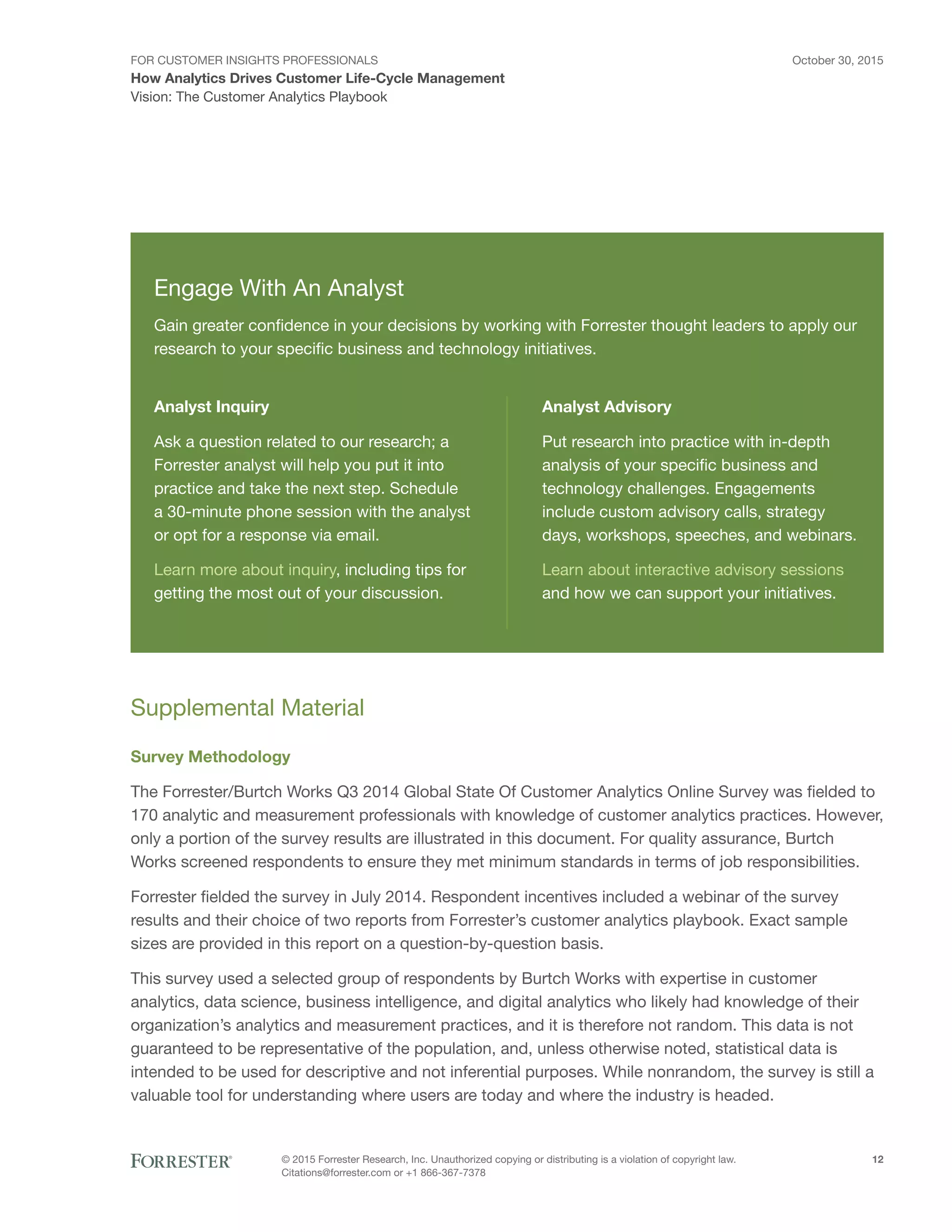 Forrester analytics-drives-customer-life-cycle-management-108033 | PDF ...