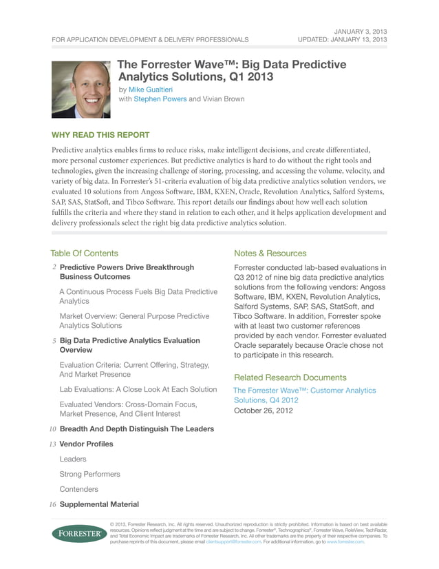 Forrester big data_predictive_analytics | PDF | Computer Software and Applications | Computing