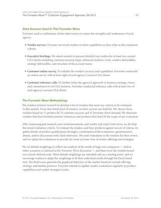 Forrester: Customer Engagement Agencies, Report Q4 2012 | PDF