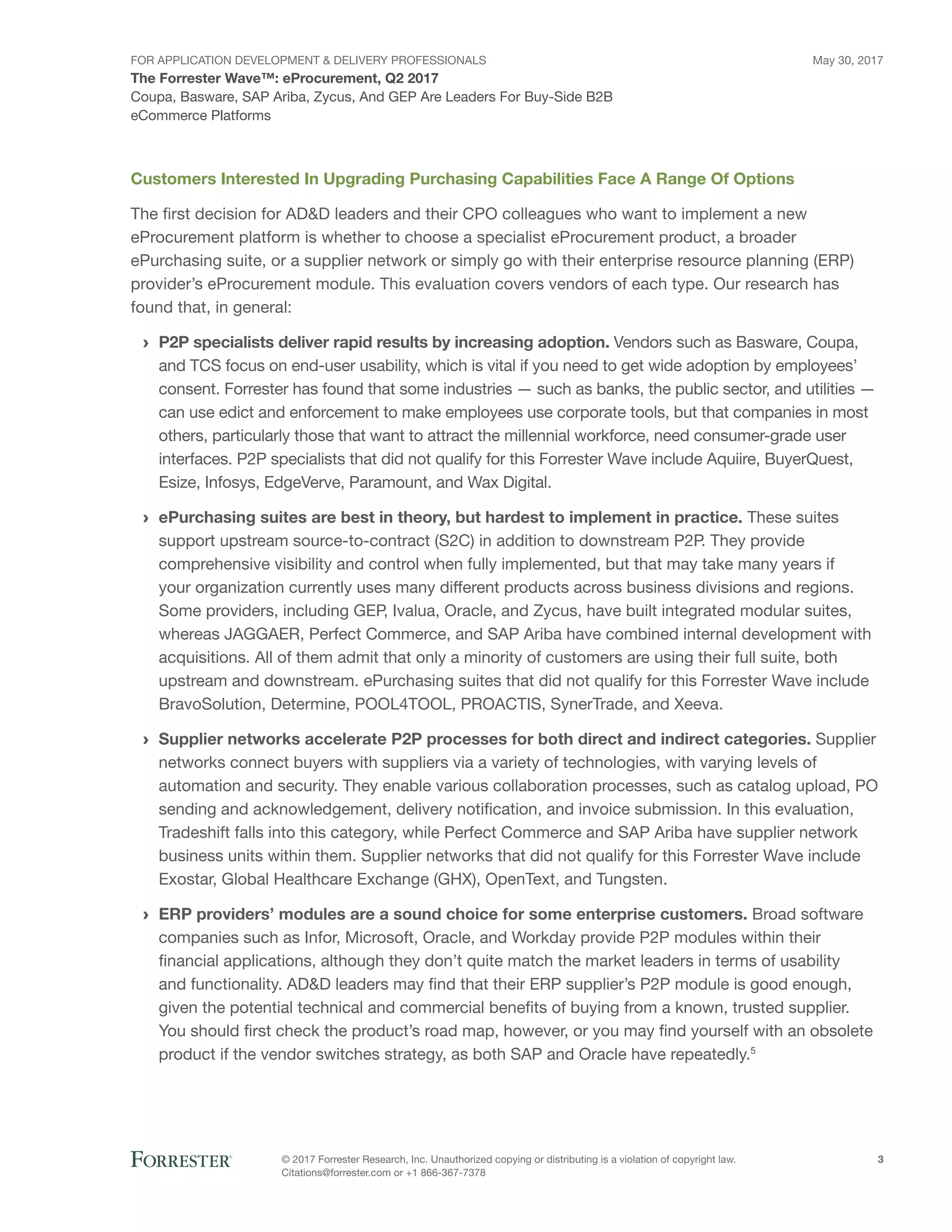 Forrester e procurement 2017 wave | PDF
