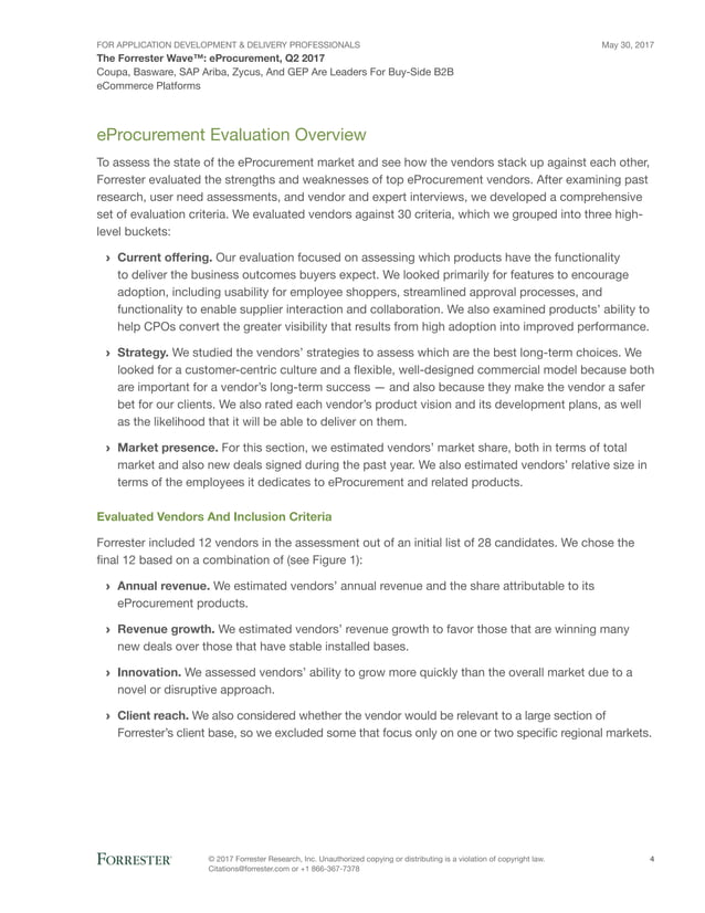 Forrester e procurement 2017 wave | PDF | Computer Software and ...