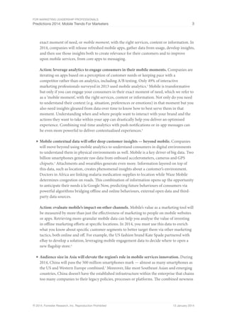 Forrester predictions 2014 mobile trends for marketers | PDF | Smartphones | Consumer Electronics