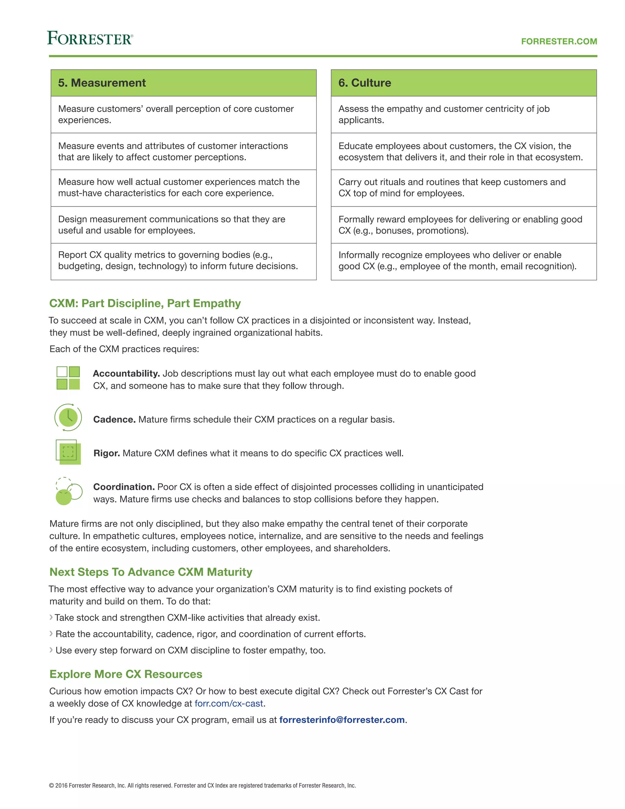 Forrester the customer-experience-management-maturity-model | PDF
