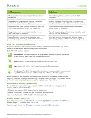 Forrester the customer-experience-management-maturity-model | PDF