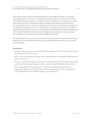 Forrester Wave - Big data streaming analytics platforms | PDF