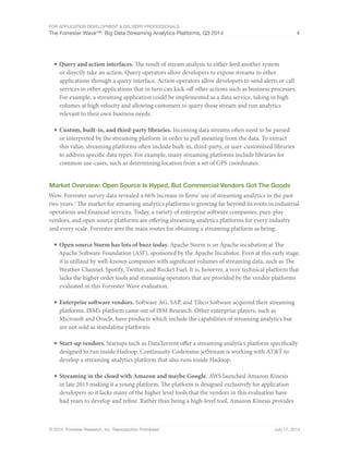 Forrester Wave - Big data streaming analytics platforms | PDF