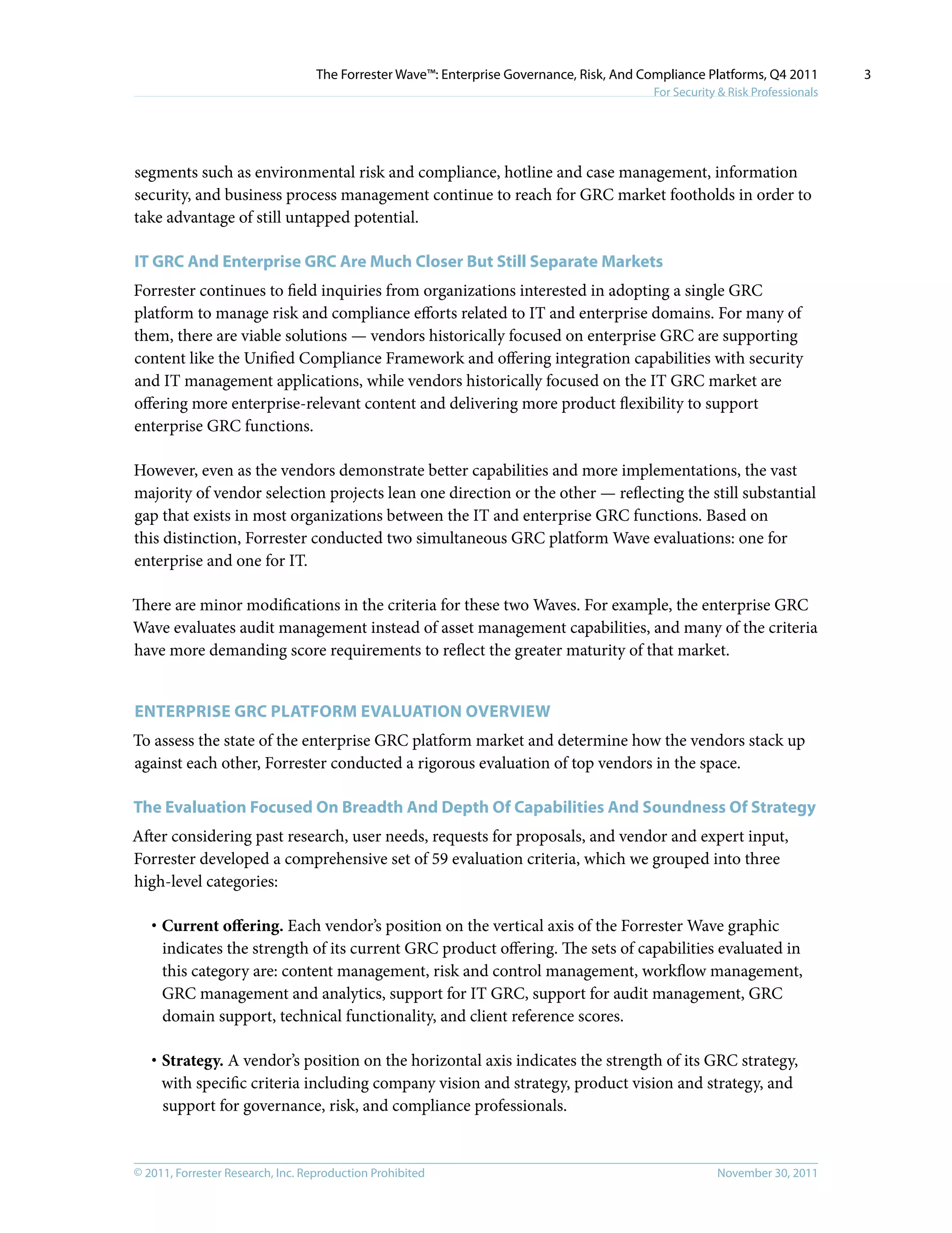 Forrester wave enterprise_grc_platforms_q4_2011 | PDF