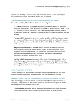 Forrester Wave Human Resource Management Systems Q1 2012 1 | PDF