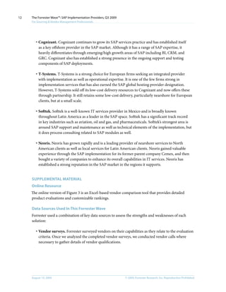 Forrester Wave SAP 09 | PDF