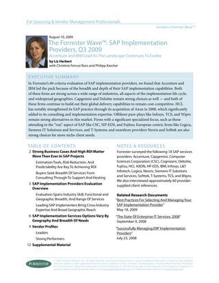 Forrester Wave SAP 09 | PDF