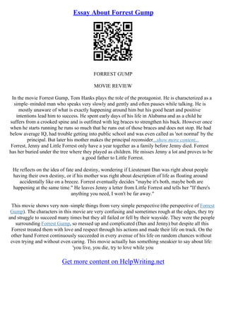 Forrest Gump Essay | PDF