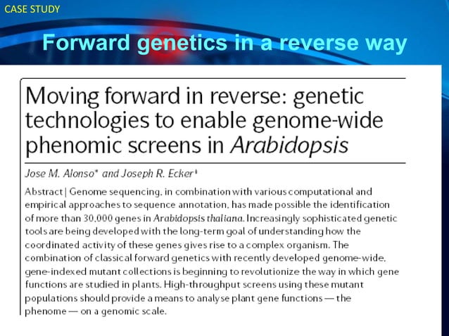 Forward and reverse genetics | PPTX | Genetics | Science
