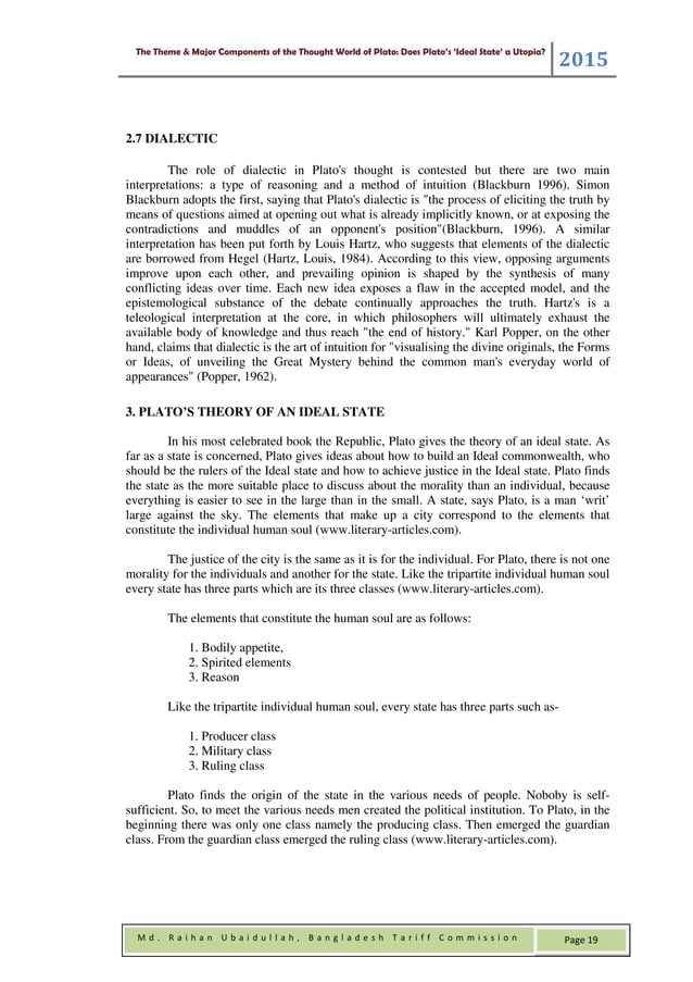 The Theme & Major Components of the Thought World of Plato | PDF