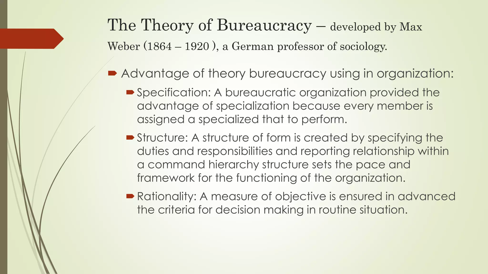 The history about Theory of Bureaucracy by Max Webber | PPTX | Business Administration | Business