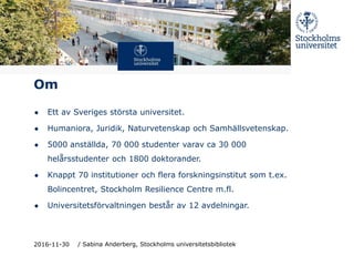 Forskningsdata vid Stockholms universitet - ursäkta röran, vi bygger om ...