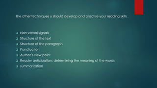 ppt on reading skills by harshid panchal | PPTX