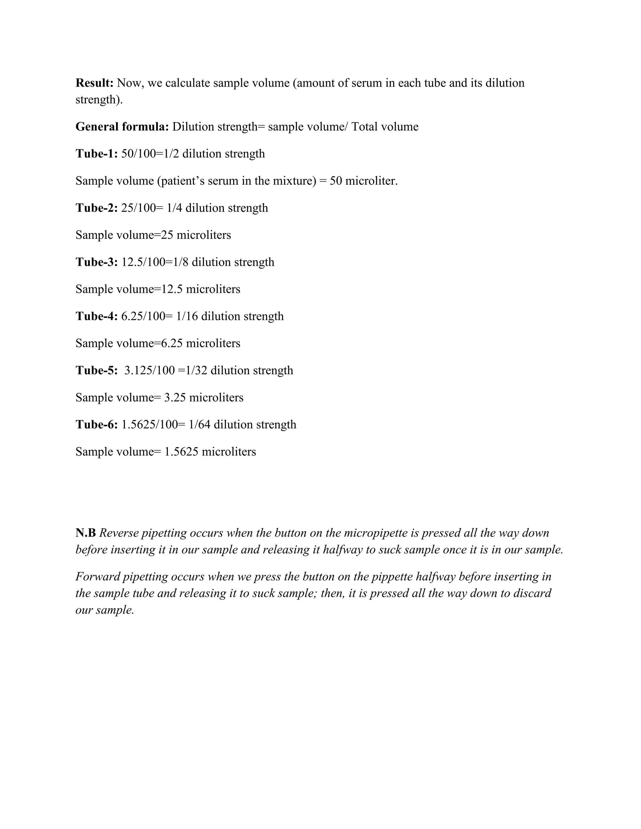 How to perform a two fold dilution in a clinical laboratory | PDF